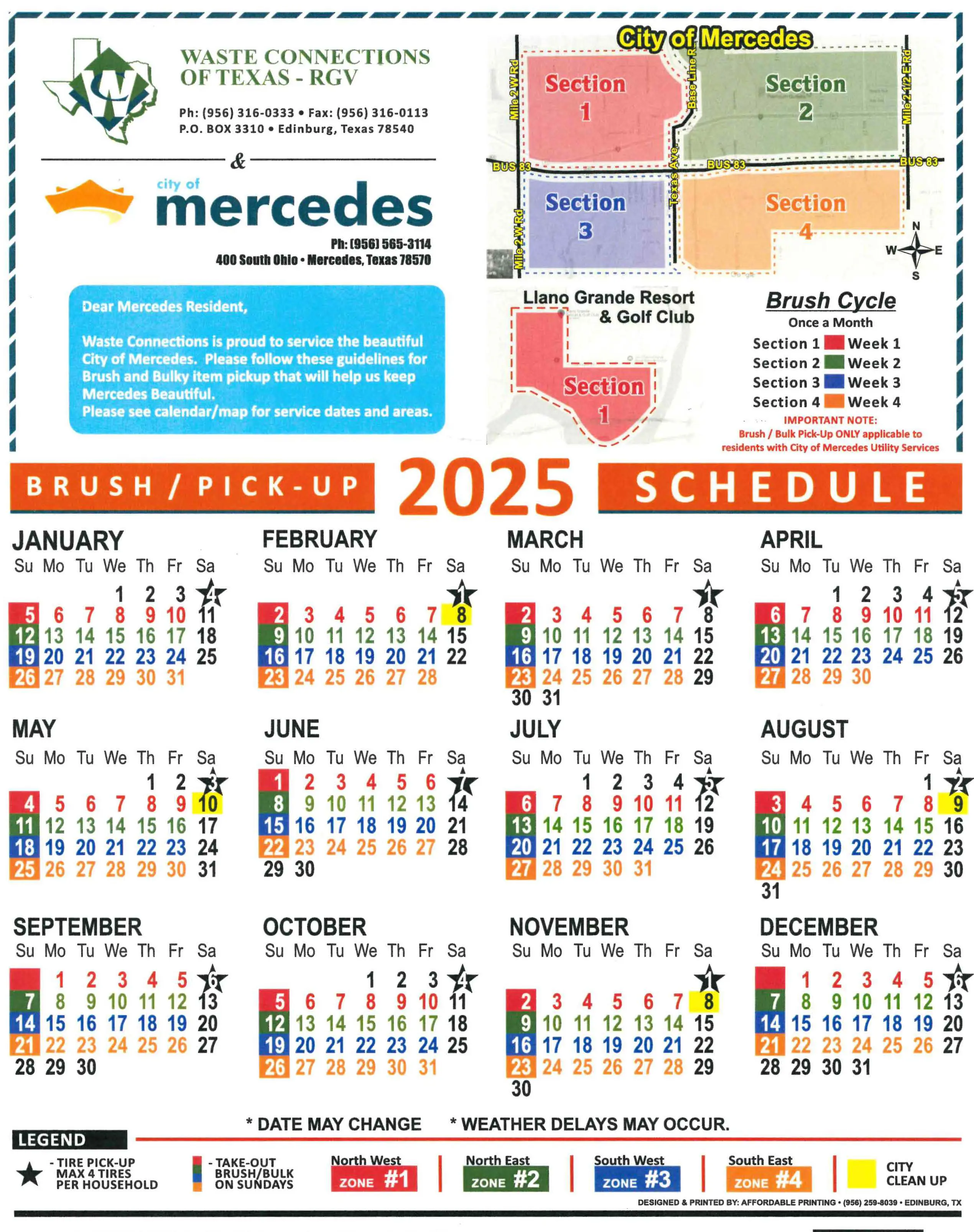 Trash Collection Schedule | City of Mercedes